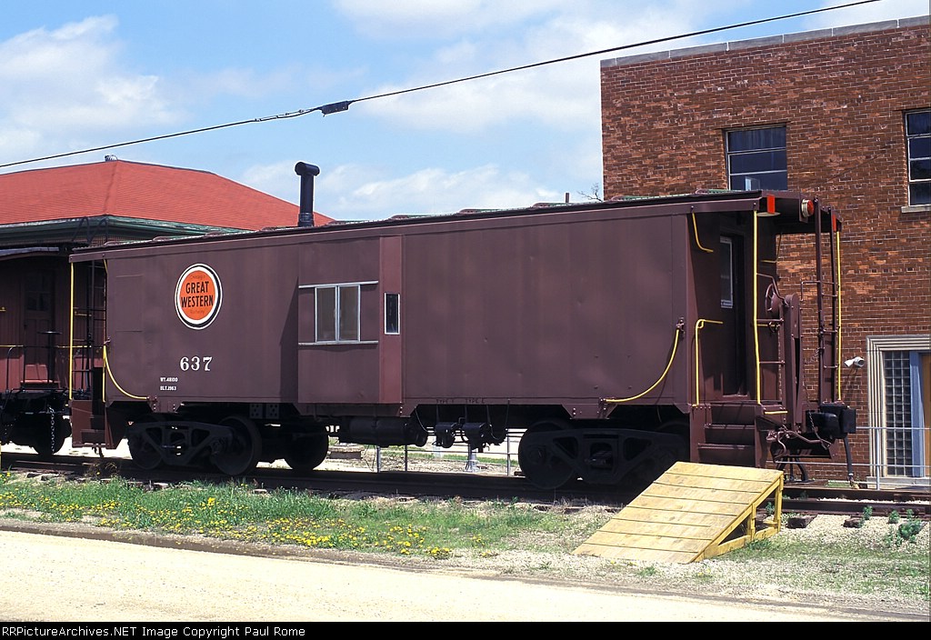 CGW 637, Bay-Window Caboose, on Display